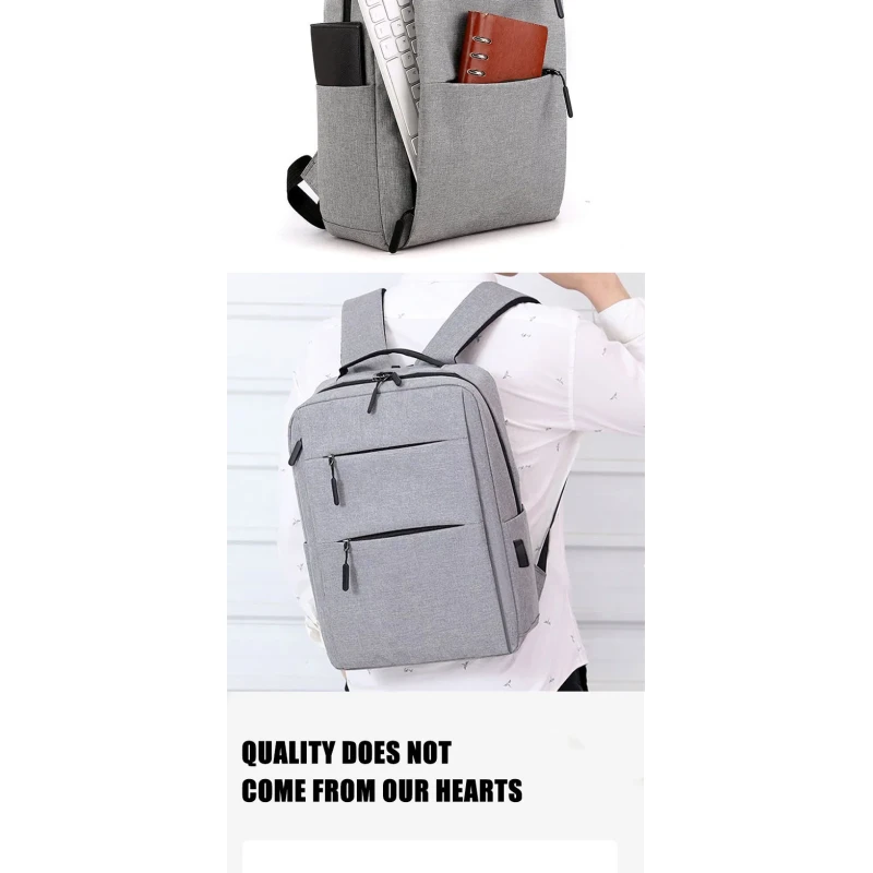 Customized Large Capacity School Bag Waterproof Business Laptop Backpack with USB Charging Port