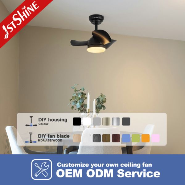 Quality Led Light Small Ceiling Fan Decorative Quiet DC Motor For Small Room for sale