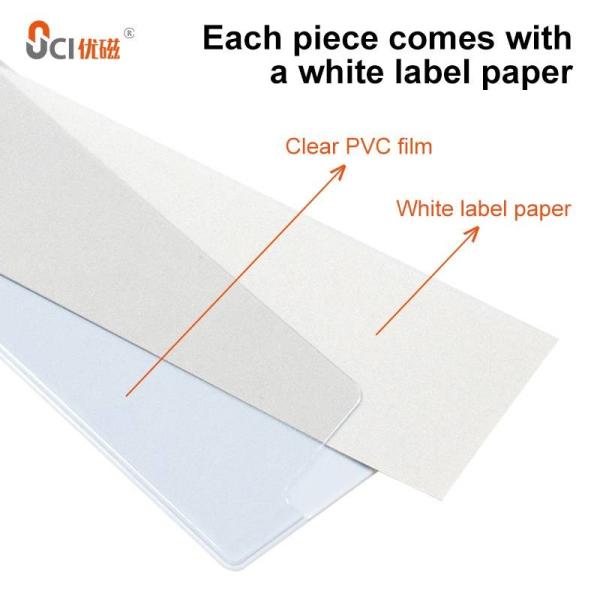 Quality Writable Magnetic Label Holder White Clear PVC Label Holder Pocket for sale