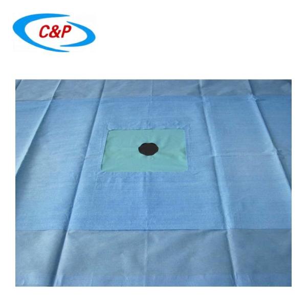Quality Blue SMS Knee Arthroscopy Orthopedic Drape With Collection Pouch and Elastic for sale