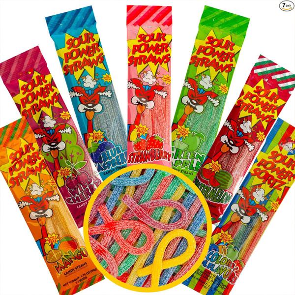 Quality Customized Bulk Icing Sour Straws Bulk Strips Fruity Flavored Packaged Bags for sale