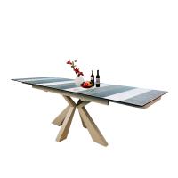 Quality Tempered Glass Ceramic Top Dining Table , Expandable Rectangle Dining Table for sale