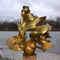 Quality Golden Patina Casting Bronze Sculpture Sun Wheel Medium Size for sale