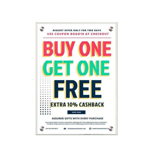 Quality 4"X4.7"X 2" Acrylic Wall Mounted Document Holder for sale