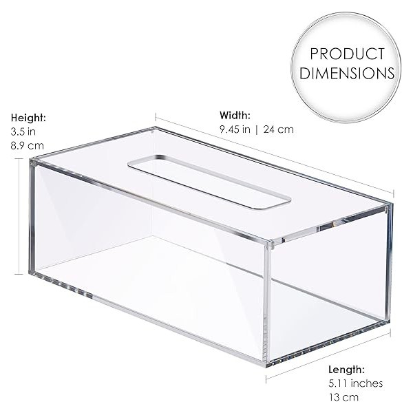 Quality Transparent tissue box acrylic tissue box holder rectangular bathroom tissue for sale