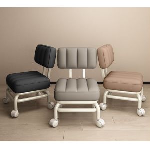 Quality Household Small Stool With Backrest Universal Wheels Modern And Simple Low Stool for sale