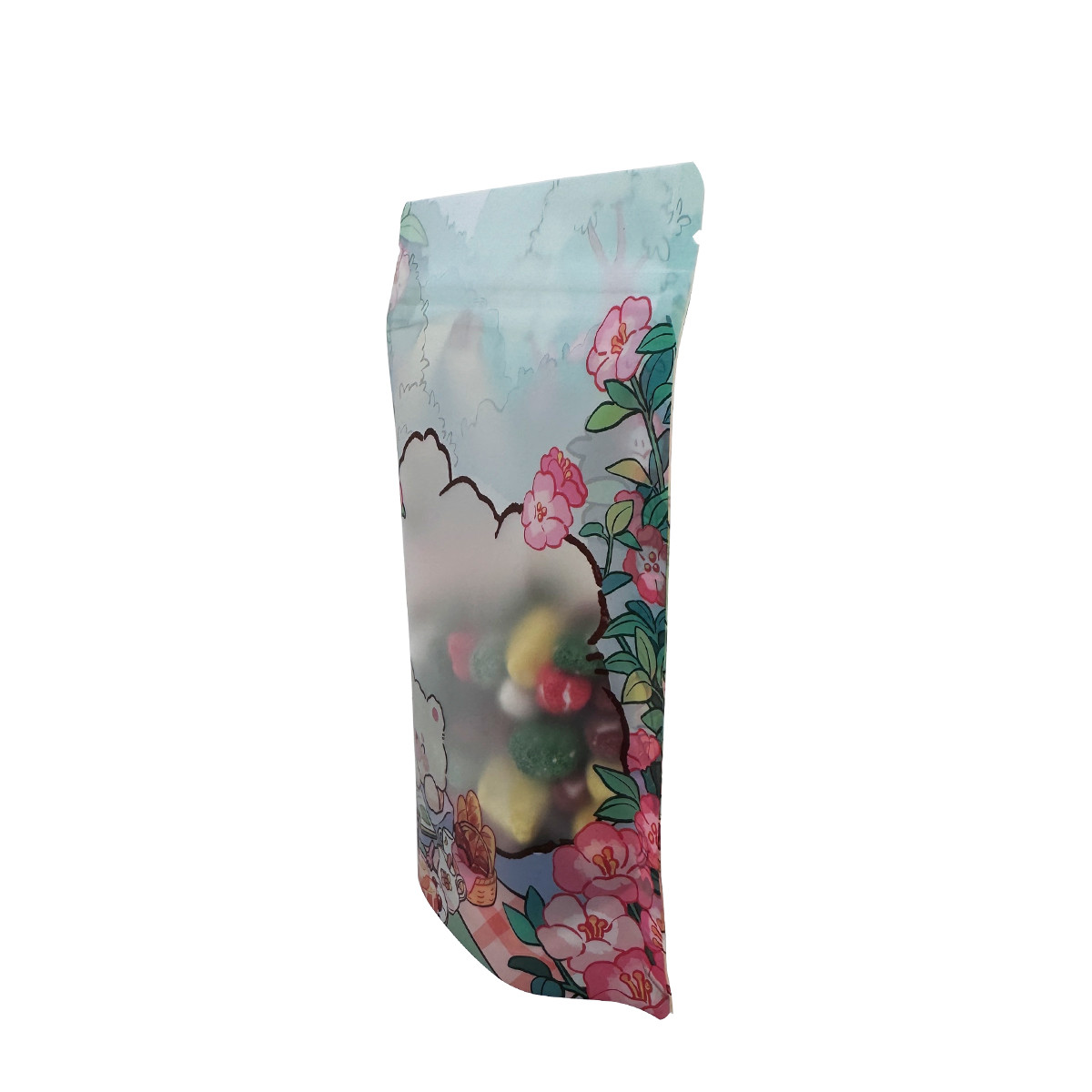 Quality Matte OPP Stand Up Zipper Bags With Bear Head Shape Clear Window For Food for sale