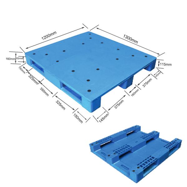 Quality 1300*1200mm Blue Nestable Plastic Pallet Single Faced ISO9001 for sale