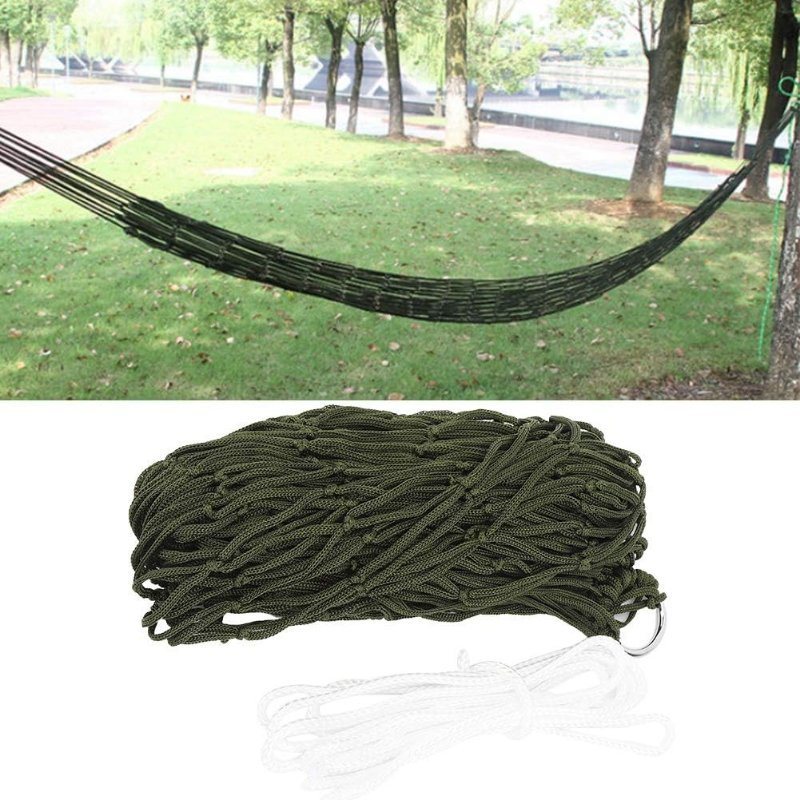 Outdoor Portable Nylon Rope Hanging Hammock for Camping Hiking