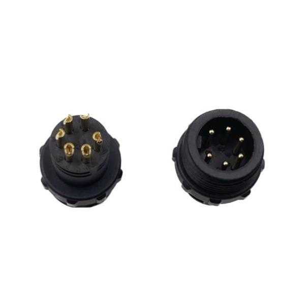 Quality Male PCB 6Pin Circular Connector PA9T Gold Plated Customized for sale