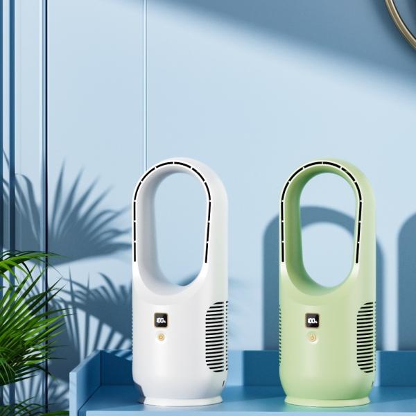 Quality Timer Function Desktop Bladeless Fan Private Mold NO Lithium Battery Rechargeabl for sale