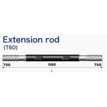 Quality T60 D60 Dia 60mm Stainless Steel Rock Drilling Rod 1525mm for sale