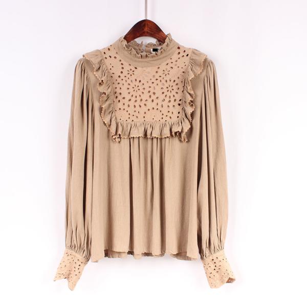 Quality Embroidery Trims Tencel Rayon White Women Blouse for sale