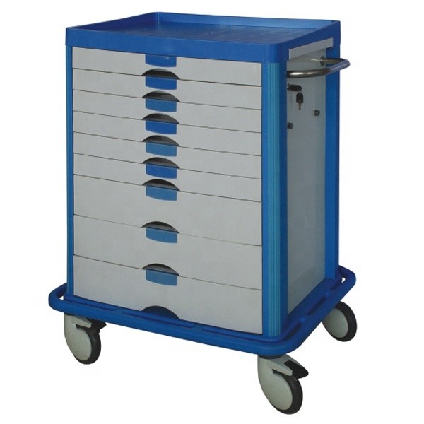 Quality CE / ISO Medical Trolley Cart , Equipment Function Hospital Crash Cart for sale