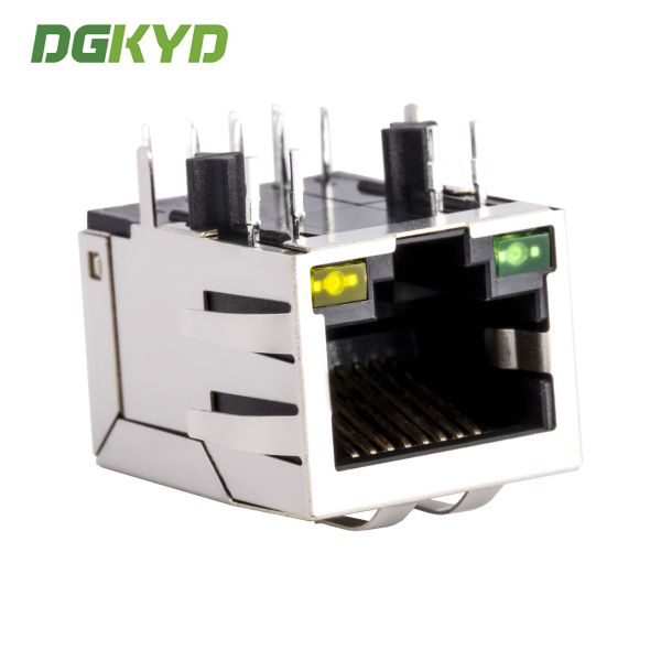 Quality PCB Network RJ45 Modular Jack With Filter , LED Tab Down Side Entry Ethernet for sale