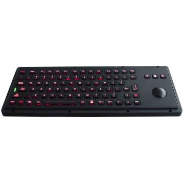 Quality IP65 black vandalproof Industrial Keyboard With Trackball and function keys for sale
