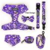china Custom Print Pattern Designer Soft Padded Dog Harness Set with Adjustable Vest