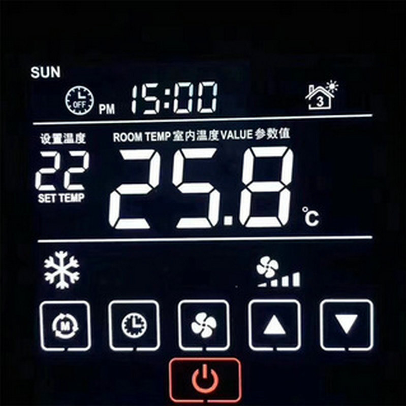 Custom Shape VA LCD Display product image showing technical details