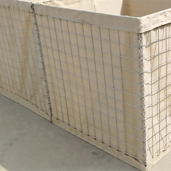 Quality Galfan Welded Mesh Military Barrier 75x75mm Brown Gabion Wall for sale