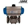 Quality Pneumatic Three-Way Flange Ball Valve with Single/Double Action Pneumatic Ball for sale