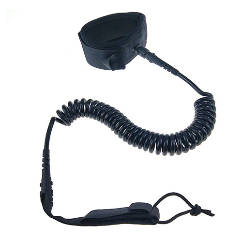 Quality 10'' Length Stretchable High Quality Black / Red Coiled SUP Leashes for sale