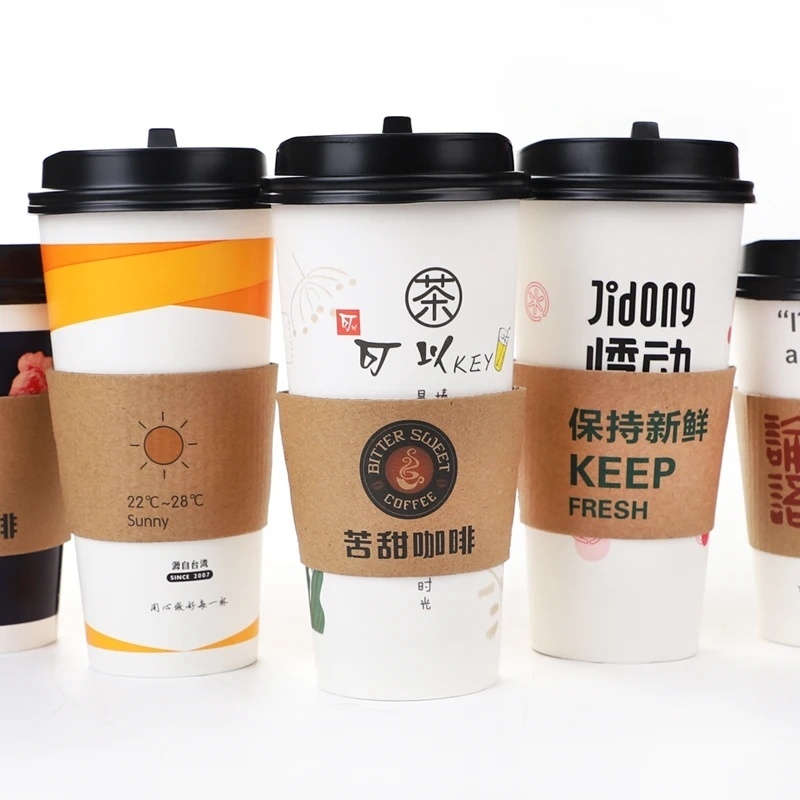 Custom Biodegradable Disposable PLA Hot Coffee Paper Cups