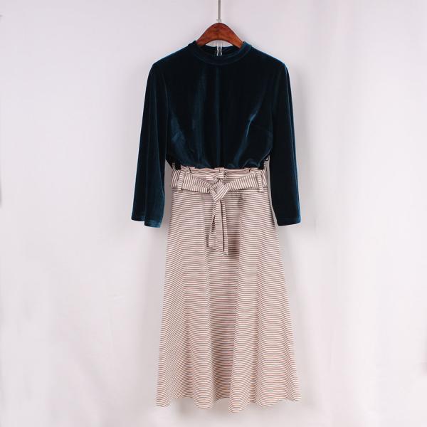 Quality Round Neck Polyester Spandex Velvet Tops For Women for sale