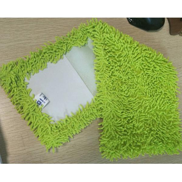 Quality Microfiber 650gsm Green Small Chenille Folded 13*47cm Oxford Pocket Wet Mop Pads for sale