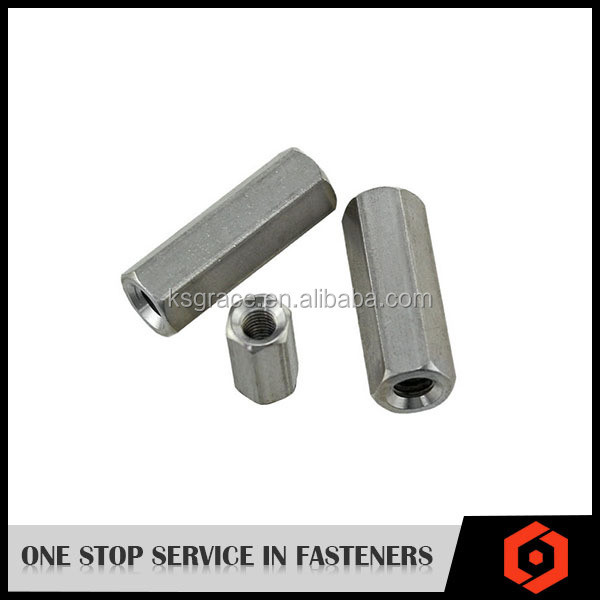 Quality Stainless Steel 304 316 Long Connector Thread Nut DIN6334 Hex Coupling Nut for sale