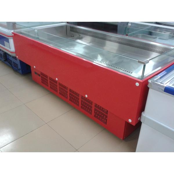 Quality Supermarket Open Stainless Steel Fish Display Freezer for sale