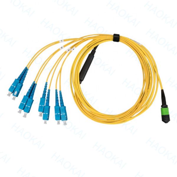 Quality Single Mode Breakout Sc Fiber Optic Patch Cord 12 Cores Duplex OS2 for sale