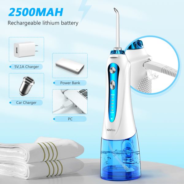 Quality Rechargeable Cordless Water Flosser Hf 9 With 2500mAh Battery for sale