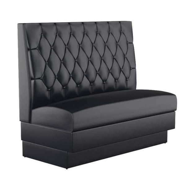 Quality Custom Restaurant Furniture Button Tufted Black Commercial Booth Seathing for sale