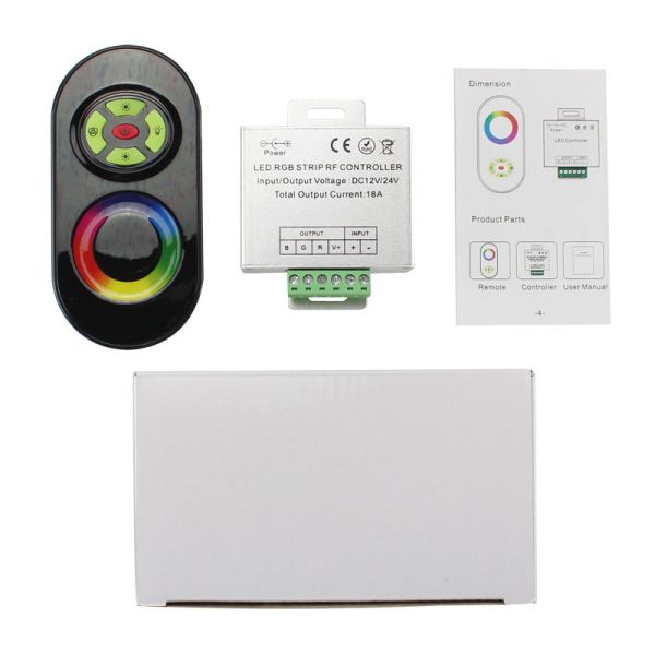 Quality RF Touch Remote RGB LED Strip Controller DC 12V 18A For RGB LED Strips for sale
