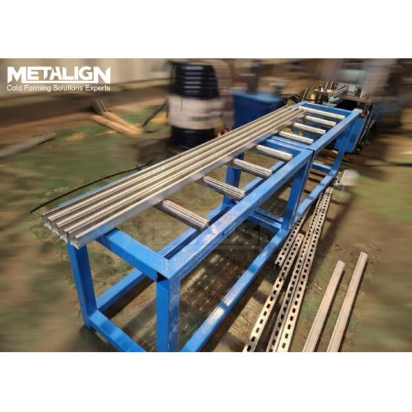 Quality 15Kw Strut Channel Roll Forming Machine Hydraulic Punching And Adjustable Guide for sale
