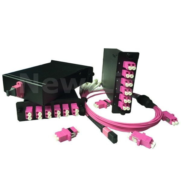 Quality 1U Rack Mount MPO Cassette Module with 144 Cores OM3 Multimode Fiber Optic for sale