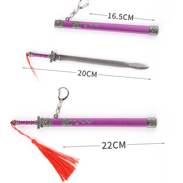 Quality The Untamed Purple Anime Sword Keychains Automatic Eject Mini Katana for sale