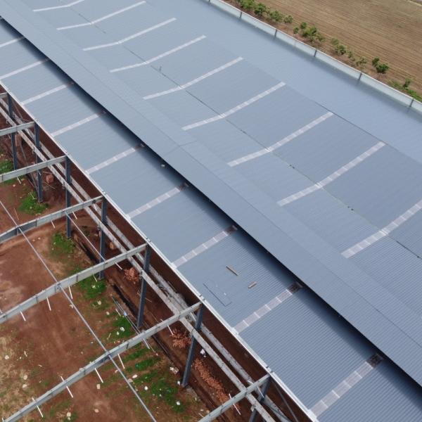 Quality Prefab Steel Workshop Structure with Skillion Roof PU Panels for sale