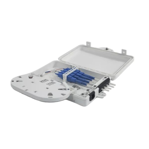 Quality 4Port Fiber Optic Terminal Box SC Simplex SM Cables White Waterproof IP-66 for sale