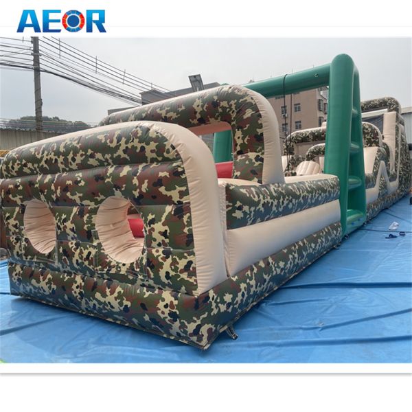 Quality inflatable PVC Camouflage jumping obstacle backyard inflatable obstacle course for sale