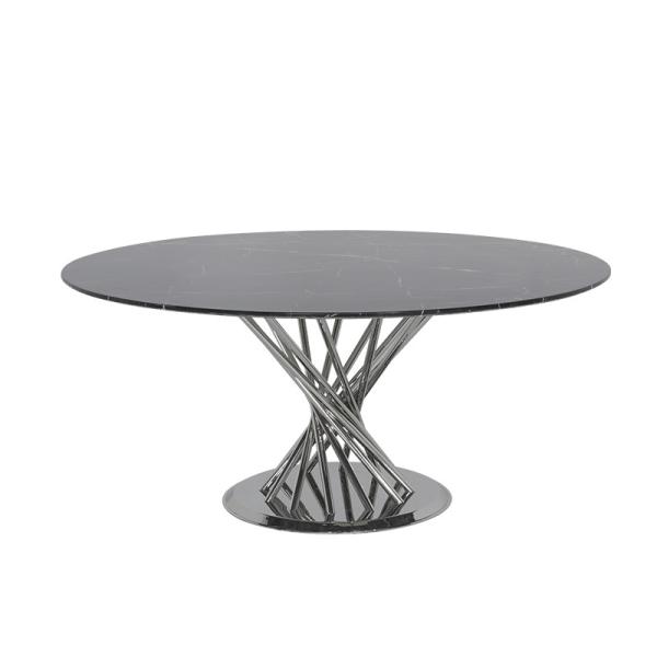 Quality Mirrored 48 Round Marble Dining Table For Restaurant And Dining Room for sale