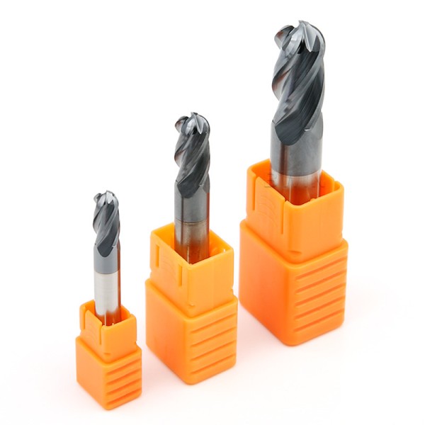 Quality 4 Flute Ball Nose End Mill 45HRC 4 Blade Tungsten Steel Ball Nose Milling Cutter for sale