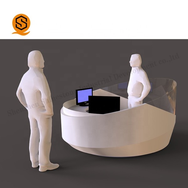 Quality Solid Surface Round Airport Reception Desk Counter for sale