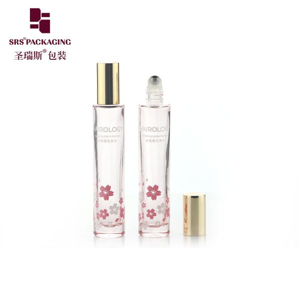Quality 15ml Luxury Design Glass Roll On Bottle with SUS304 Steel Ball for Perfume and for sale