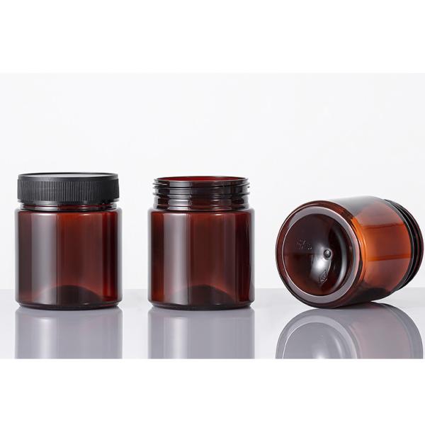 Quality Barbecue Powder 65mm 4 Oz Amber Plastic Jars Containers With Lids ODM for sale