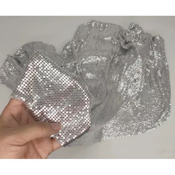 Quality 0.5mm Shimmering Metal Sequin Fabric Eco Friendly For Event Decor for sale