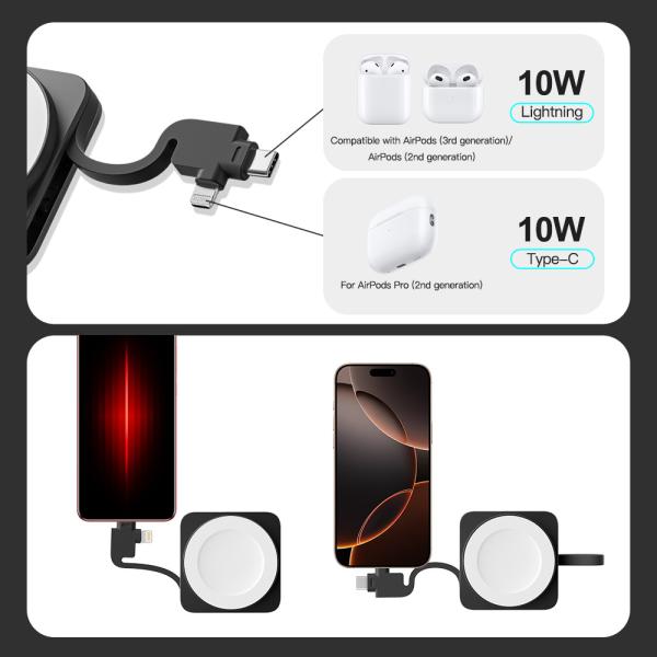 Quality Convenient And Versatile 3 In 1 Magnetic Phone Charger Customizable for sale