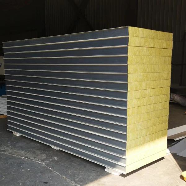 Quality Modern Design Light Weight Rock Wool Sandwich Panel for Warehouse Prefab House for sale