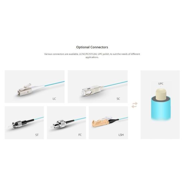 Quality High Power Simplex Single Mode Fiber Pigtail Sc / APC To Sc/APC Fiber Cable for sale