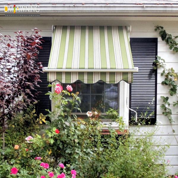 Quality Aluminium Retractable Window Awnings Polyester Acrylic Drop Arm Awnings for sale
